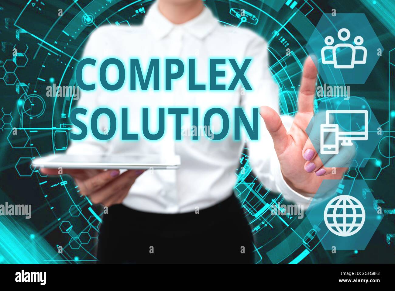 Text showing inspiration Complex Solution. Business approach ...