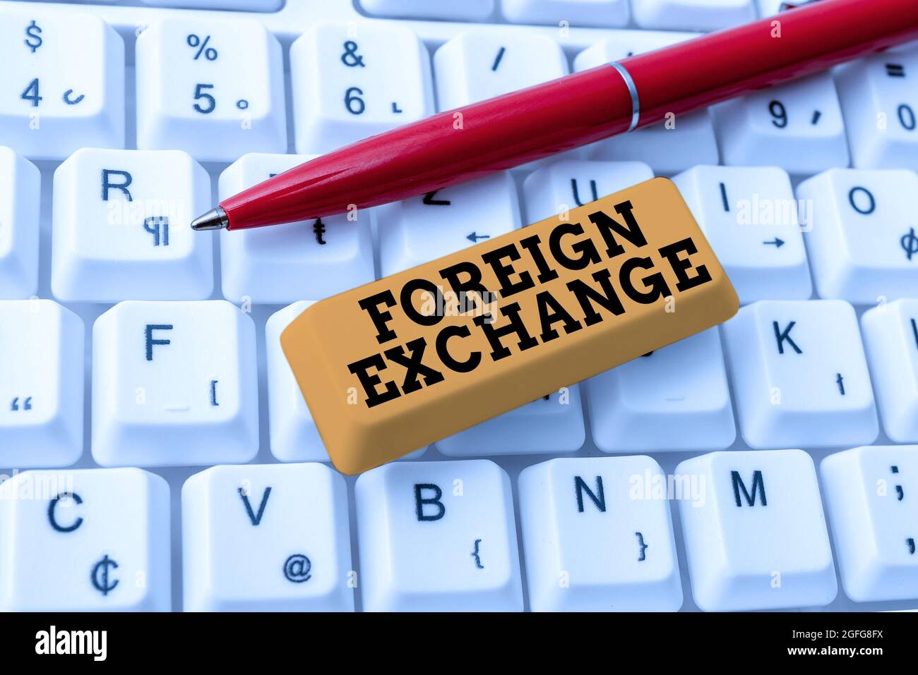 Text sign showing Foreign Exchange. Word Written on system for dealing ...