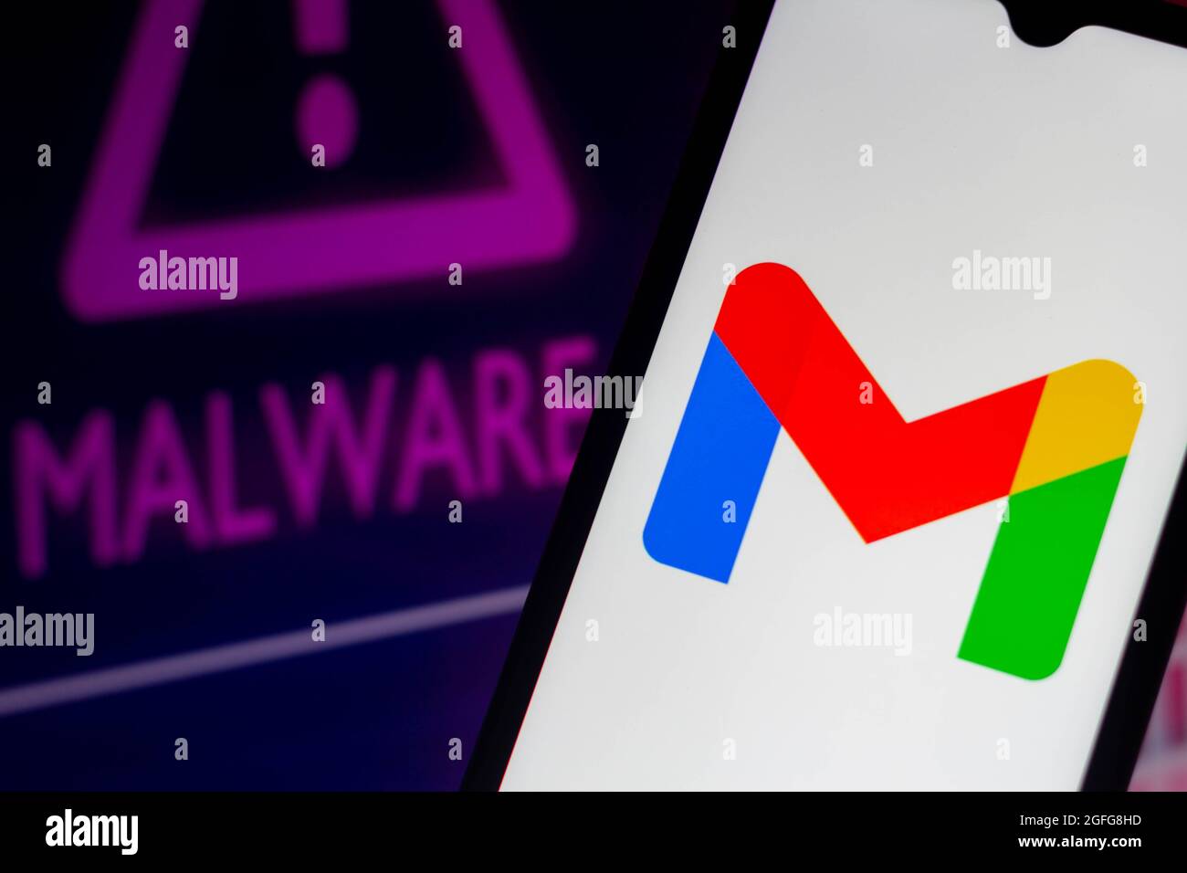 Brazil. 25th Aug, 2021. In this photo illustration the Gmail logo seen ...