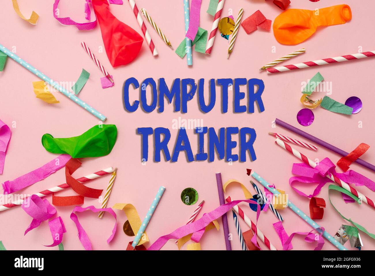 Sign displaying Computer Trainer. Business showcase instruct and help ...