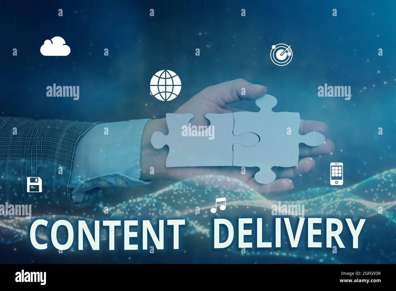 Hand writing sign Content Delivery. Business idea geographically distributed network of proxy ...