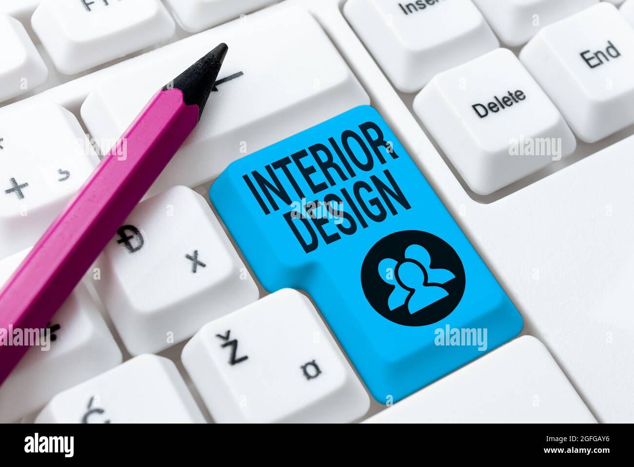 Sign displaying Interior Design. Business concept the art of designing ...