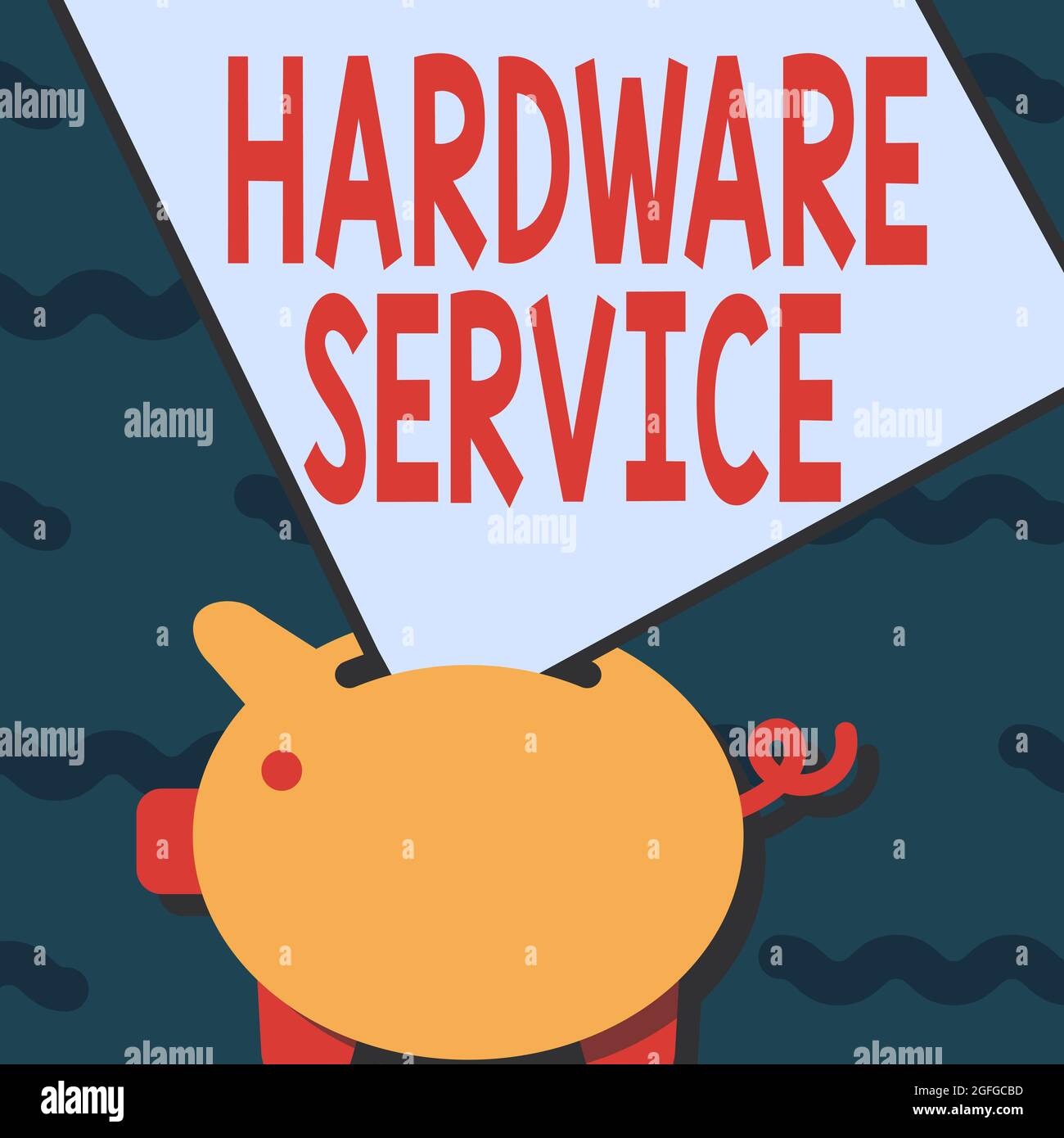 Conceptual caption Hardware Service. Business showcase act of ...