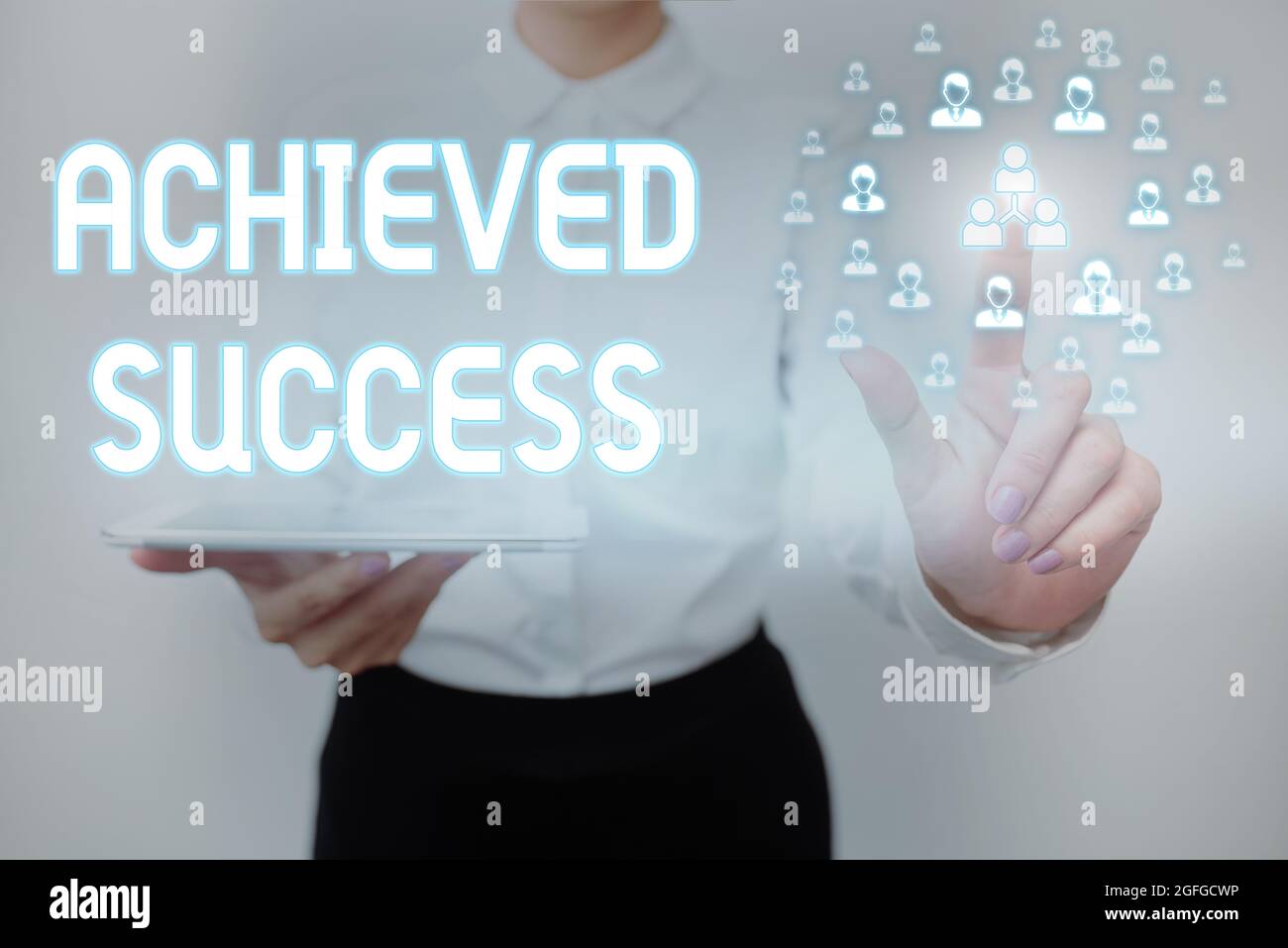 Text showing inspiration Achieved Success. Conceptual photo the ...