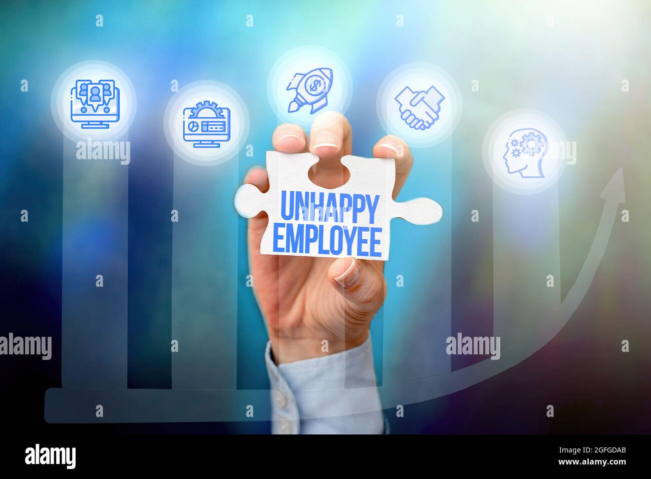 Conceptual caption Unhappy Employee. Business approach a workforce not ...