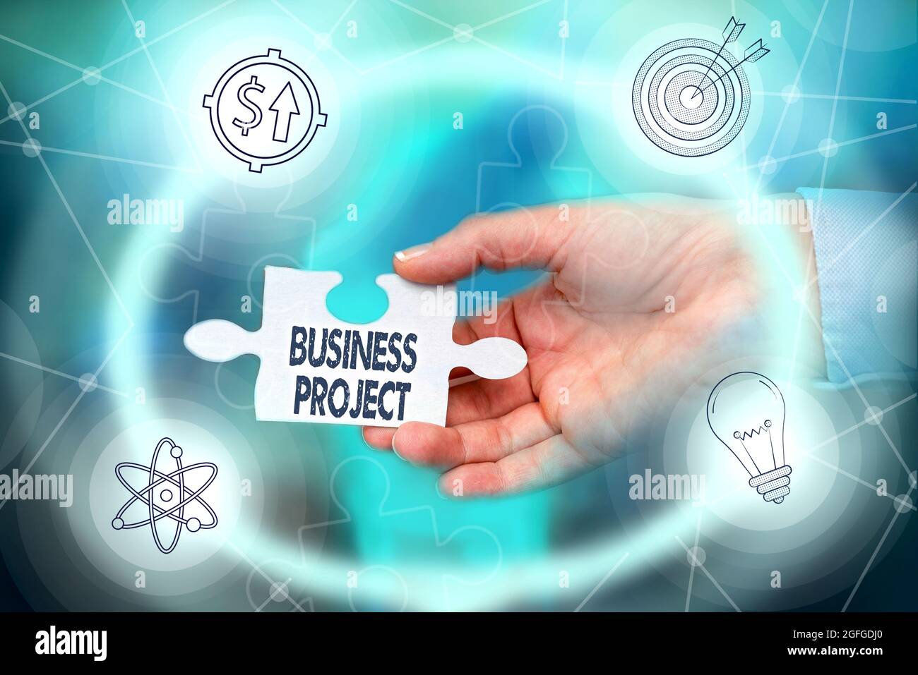 Conceptual display Business Project. Business idea Planned set of ...