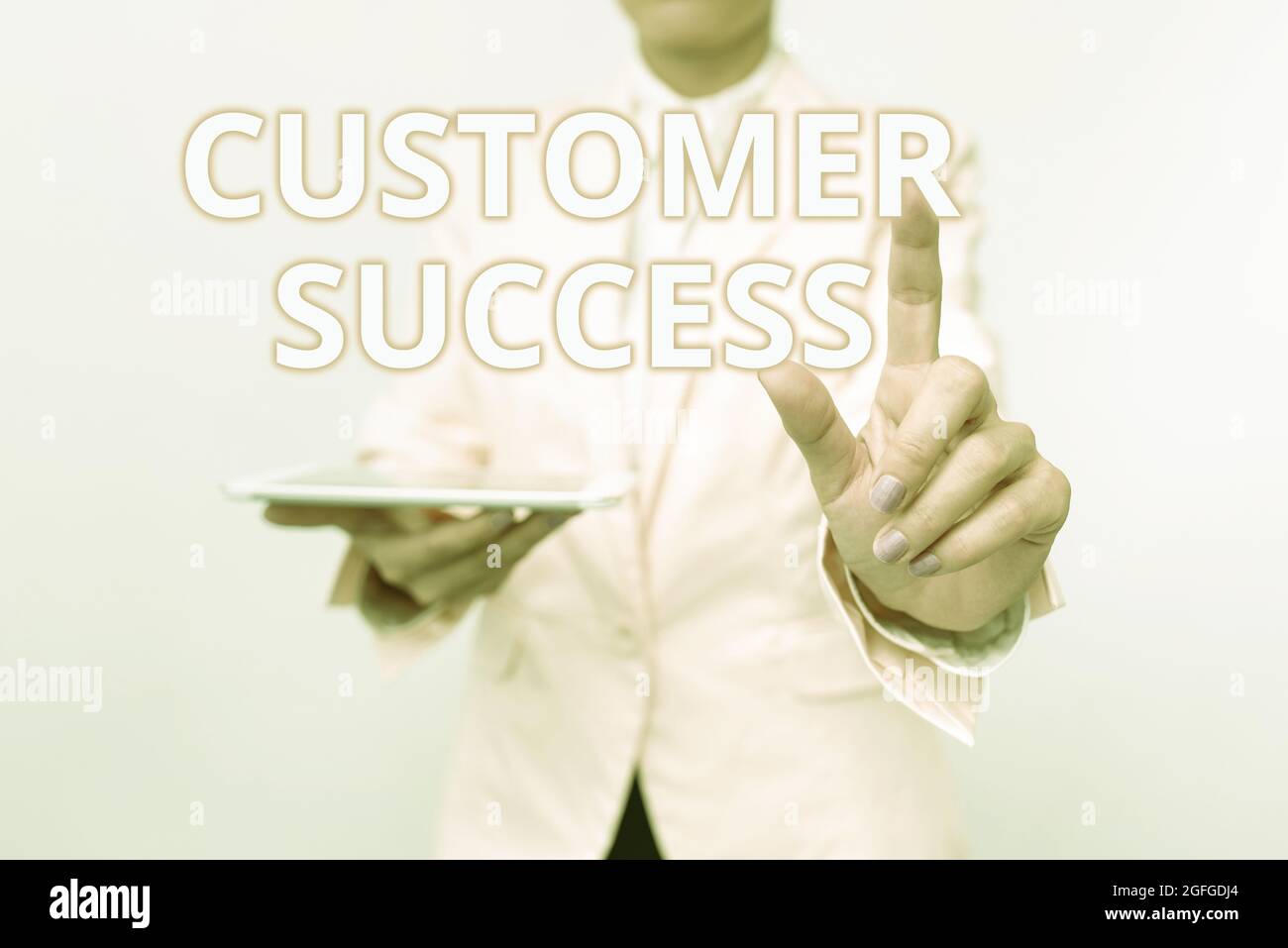 Hand writing sign Customer Success. Concept meaning customers achieve ...