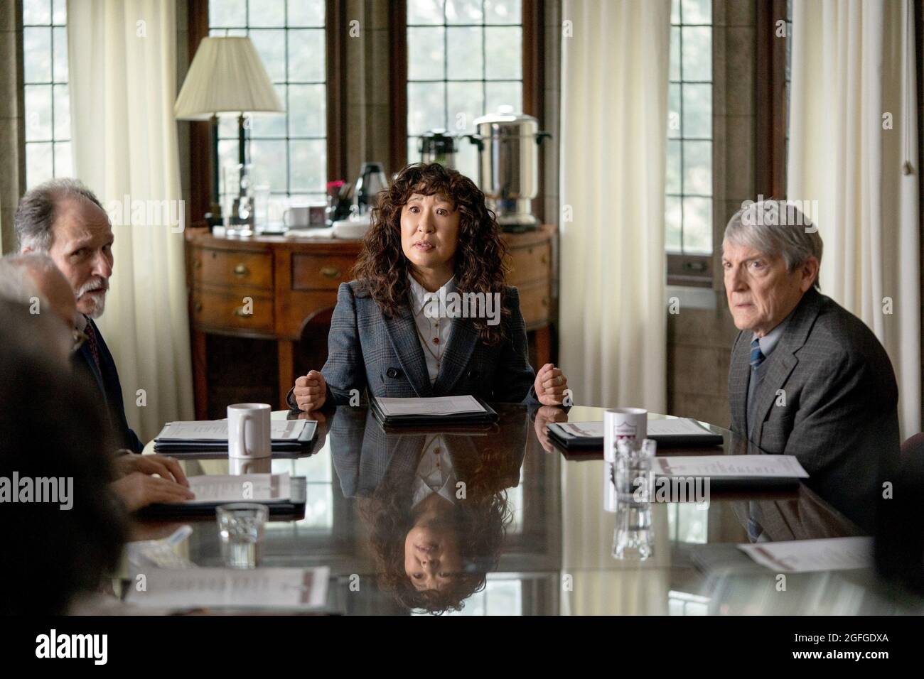THE CHAIR, from left: Ken Bolden, Sandra Oh, Mark Philip Stevenson ...