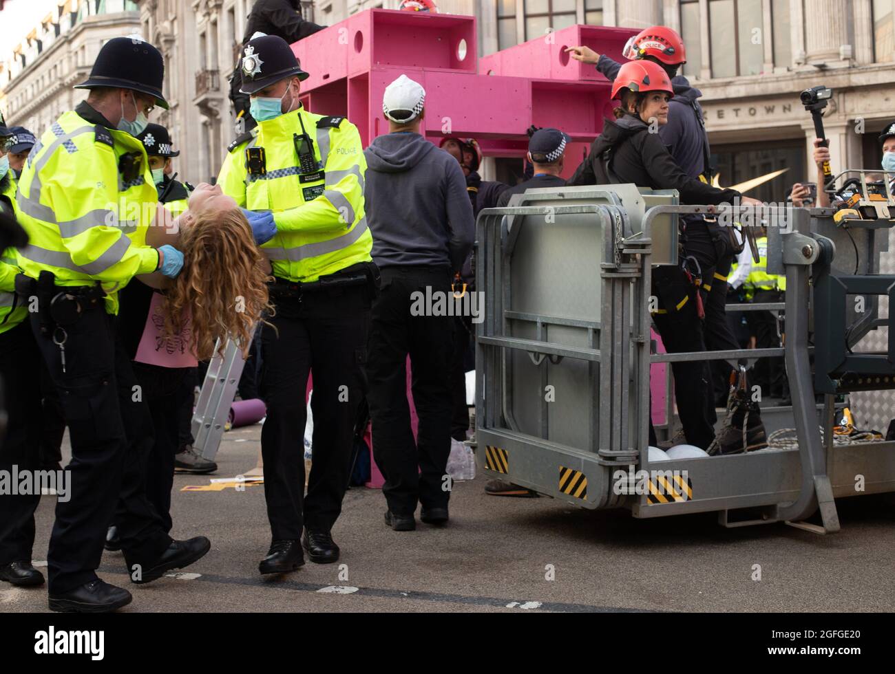 London, England, UK 25th August 2021 Day 3 of Extinction Rebellion and ...