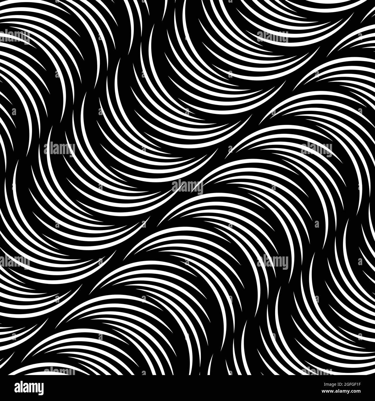 Abstract pattern with curvy stripes. Optical art. Digital image with ...
