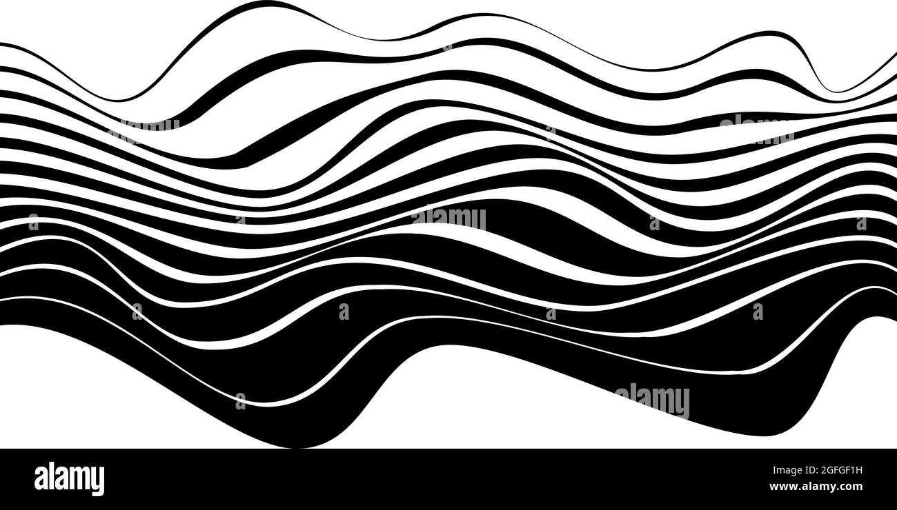 Black vector wavy shape. Design element for prints, posters, web pages ...
