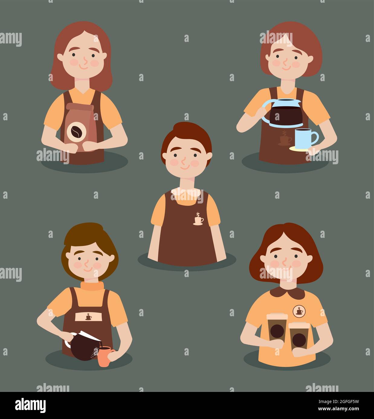 baristas women icon set design Stock Vector Image & Art - Alamy