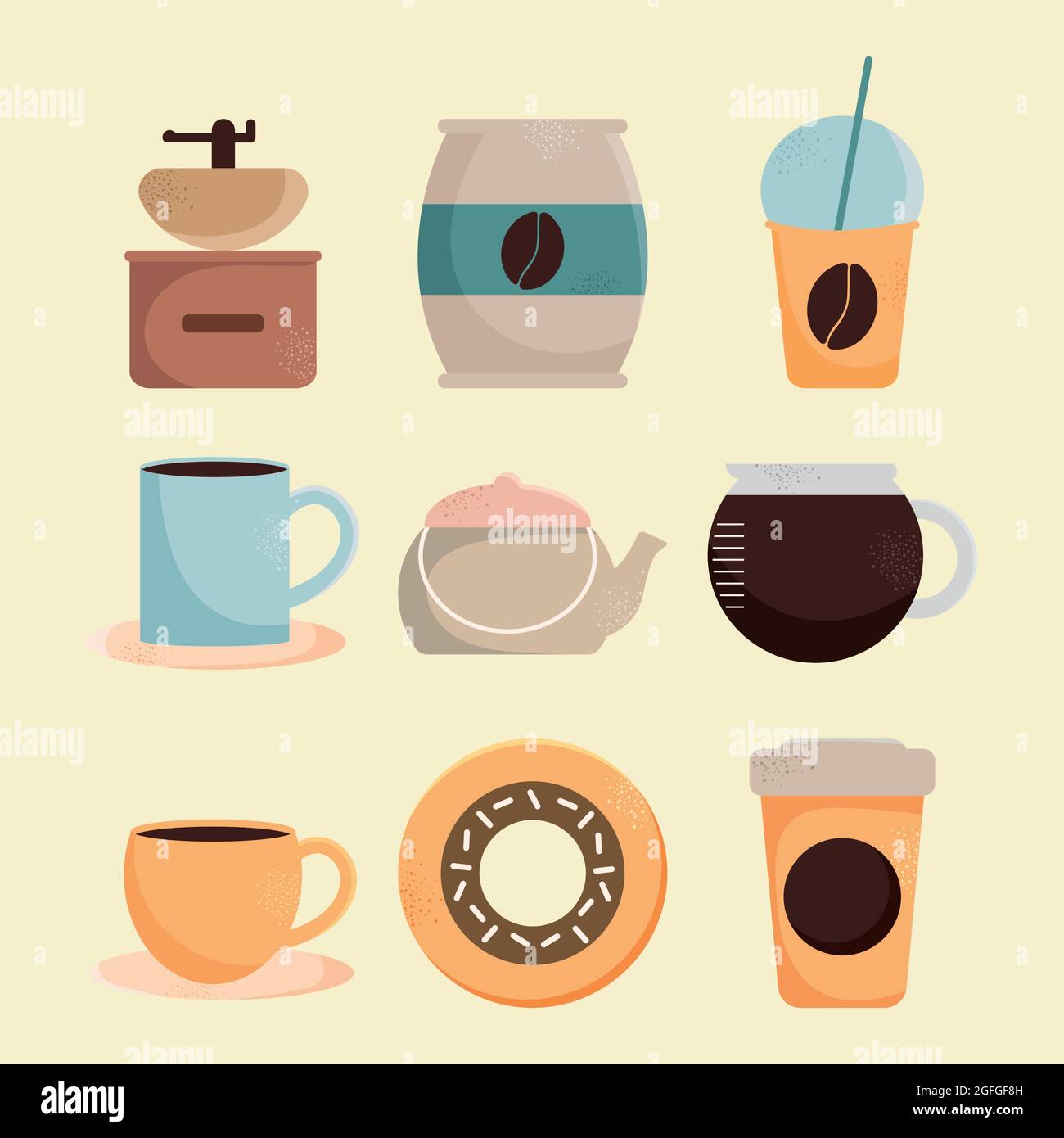 coffee objects icon set design Stock Vector Image & Art - Alamy