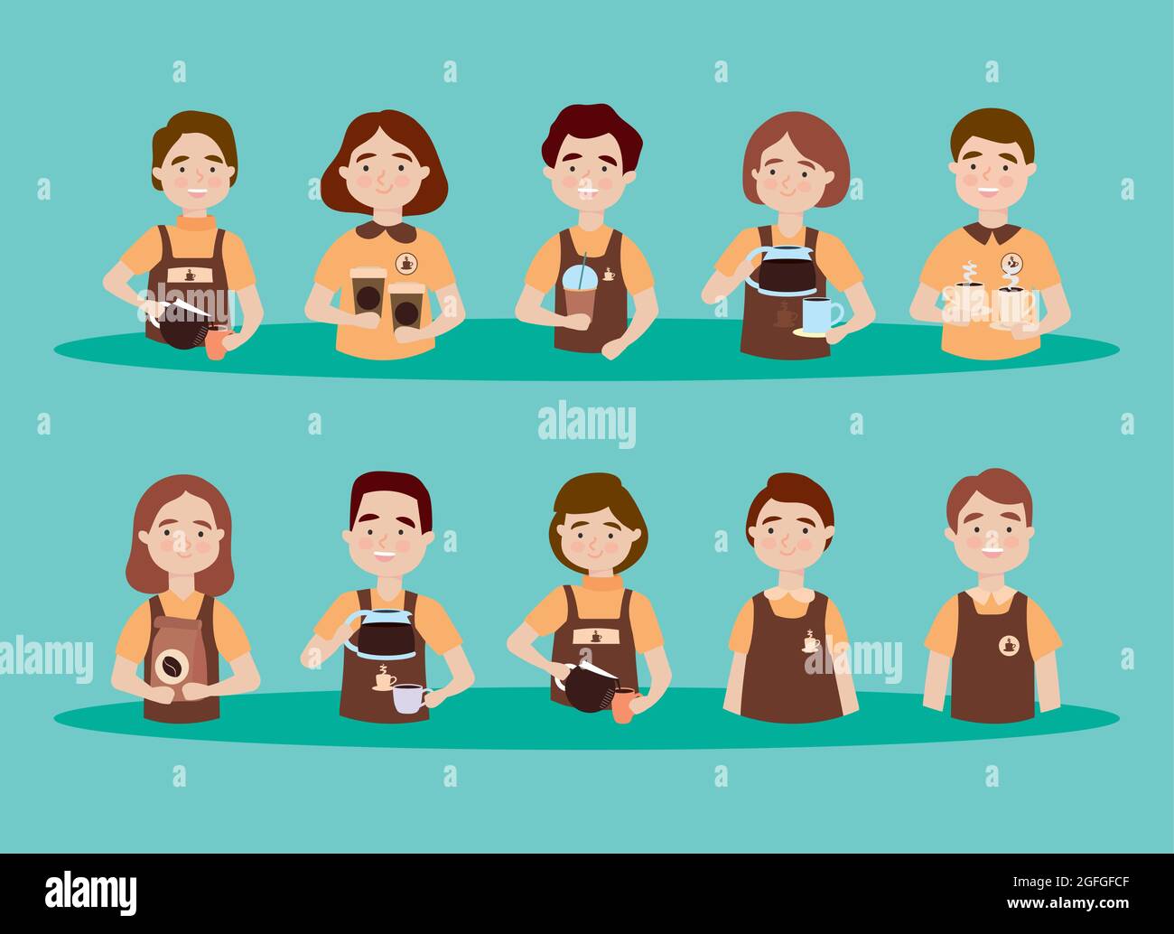 baristas people icon set on background Stock Vector Image & Art - Alamy