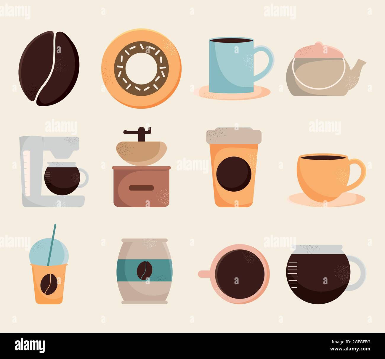 coffee icon set on white background Stock Vector Image & Art - Alamy