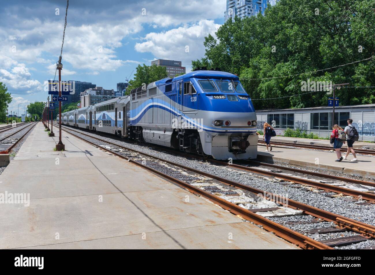 Montreal, Canada - 10 July 2021 : Exo suburban train at Lucien-L'Allier ...
