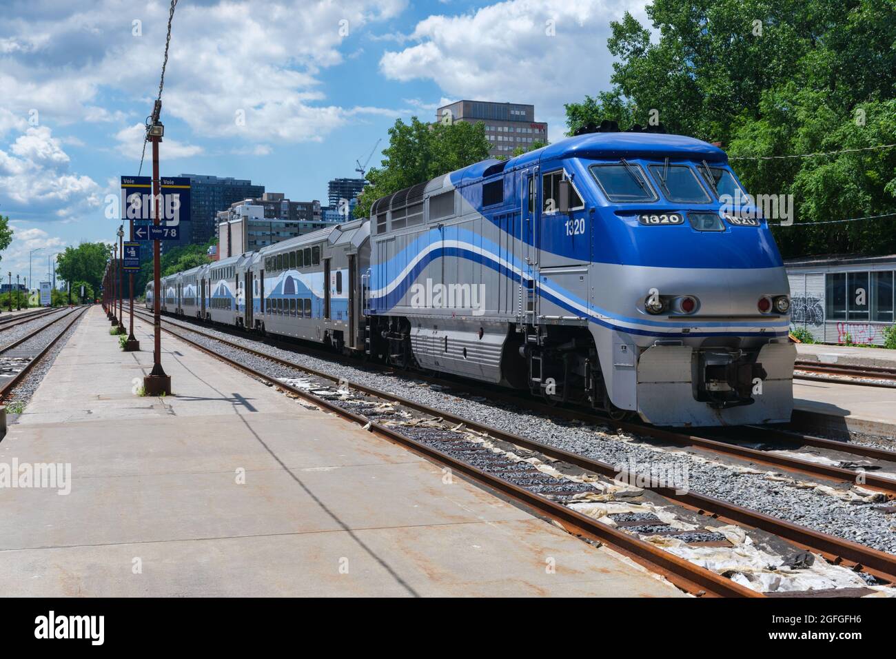 Montreal, Canada - 10 July 2021 : Exo suburban train at Lucien-L'Allier ...