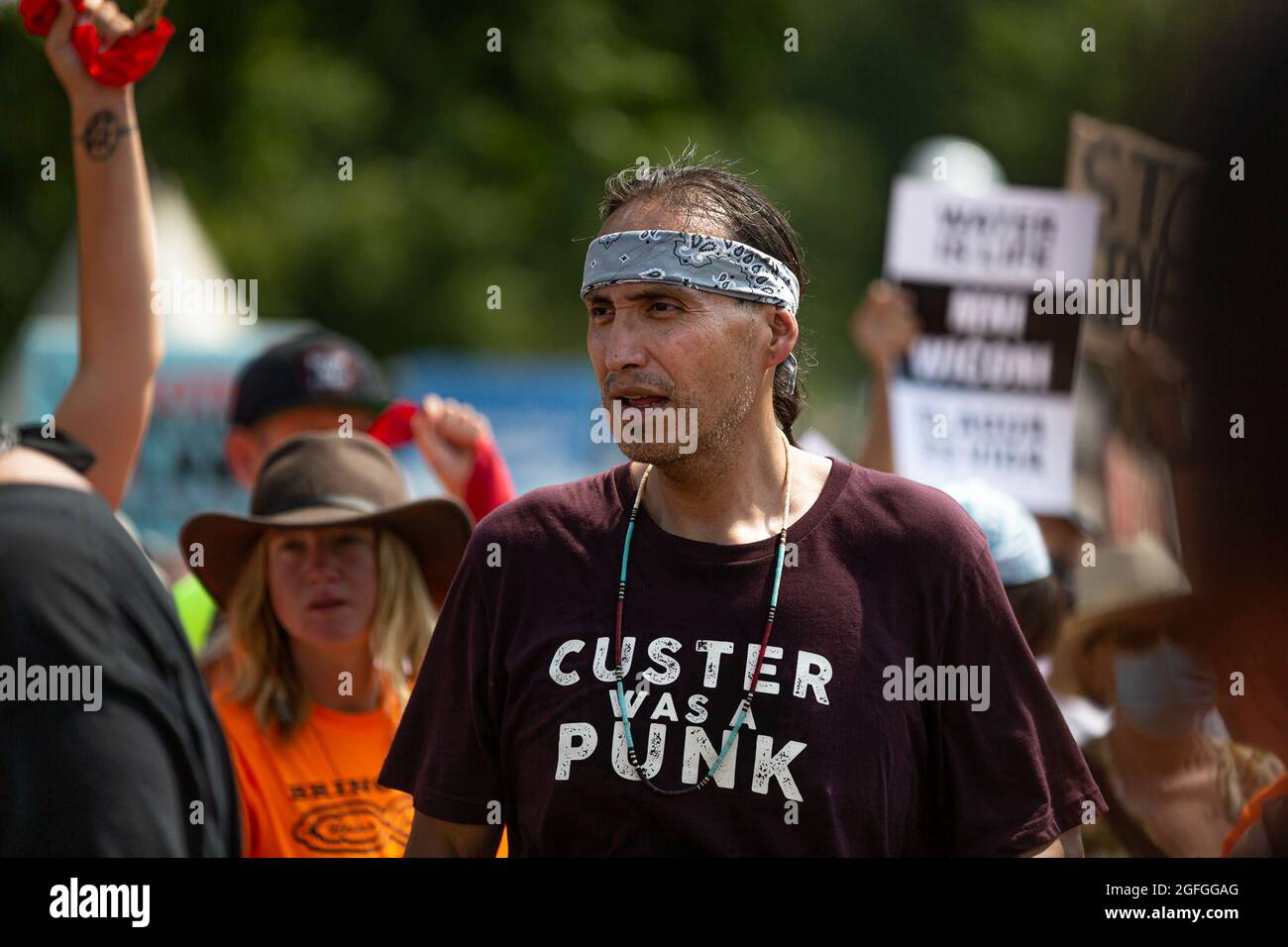 St. Paul, Minnesota — August 25, 2021. Indigenous leaders and their ...