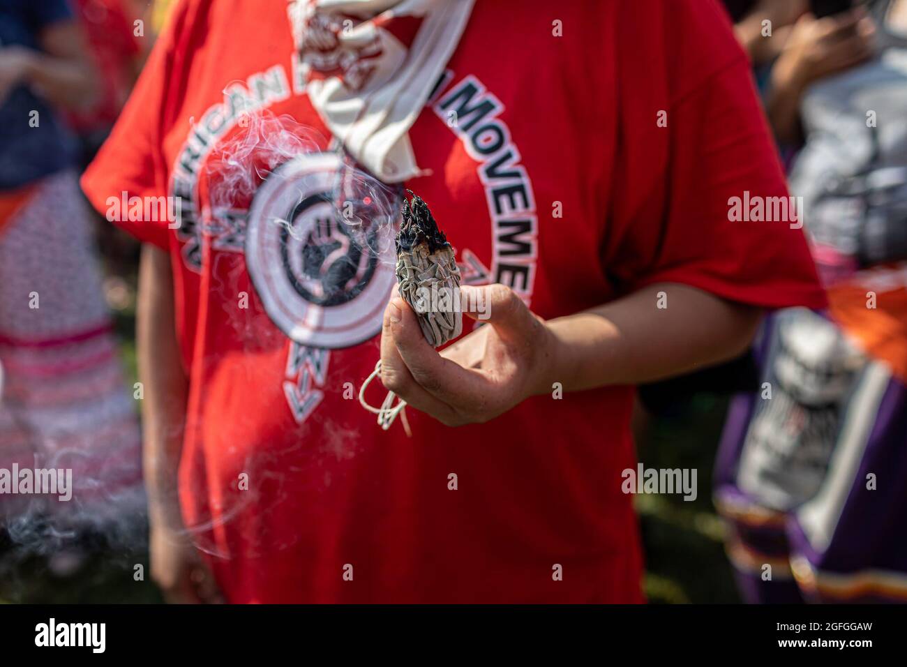 St. Paul, Minnesota — August 25, 2021. Indigenous leaders and their ...