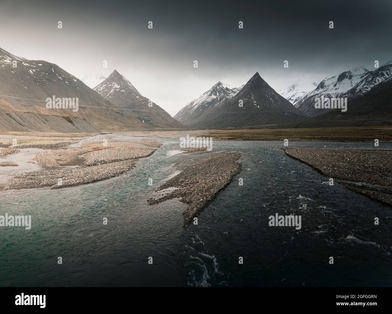 Pyramid Peaks in the Eastern Fjords of Iceland Stock Photo - Alamy