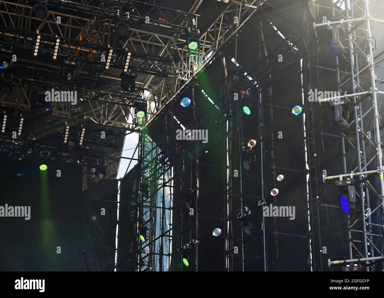 Open air stage illuminations Stock Photo - Alamy