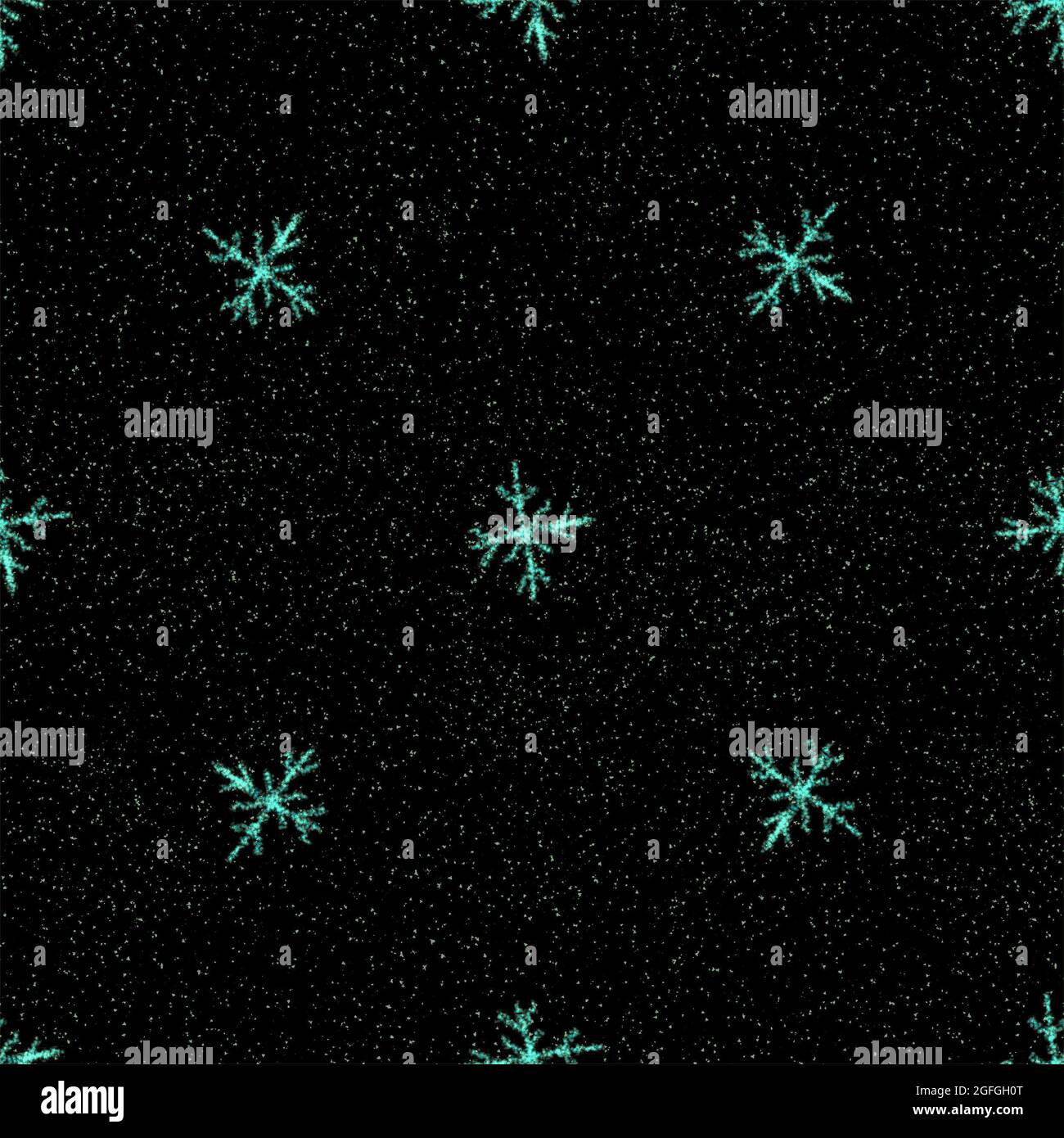 Hand Drawn Snowflakes Christmas Seamless Pattern. Subtle Flying Snow ...