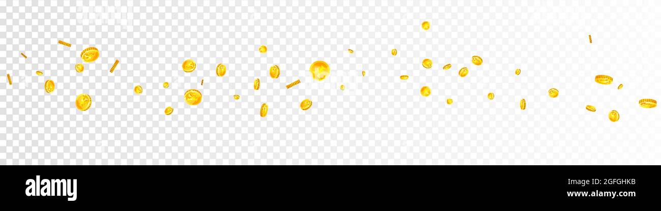 Chinese yuan coins falling. Captivating scattered CNY coins. China ...