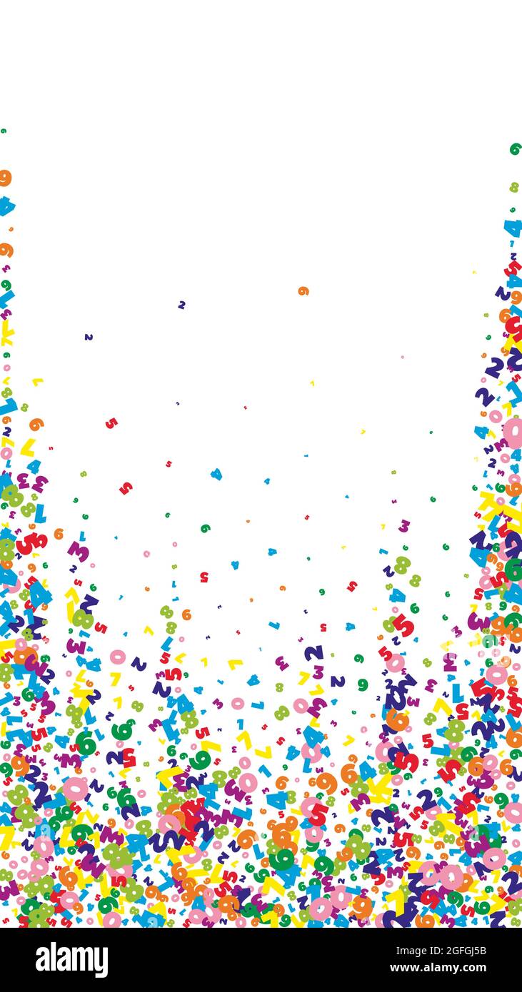 Falling vivid numbers. Math study concept with flying digits. Original ...