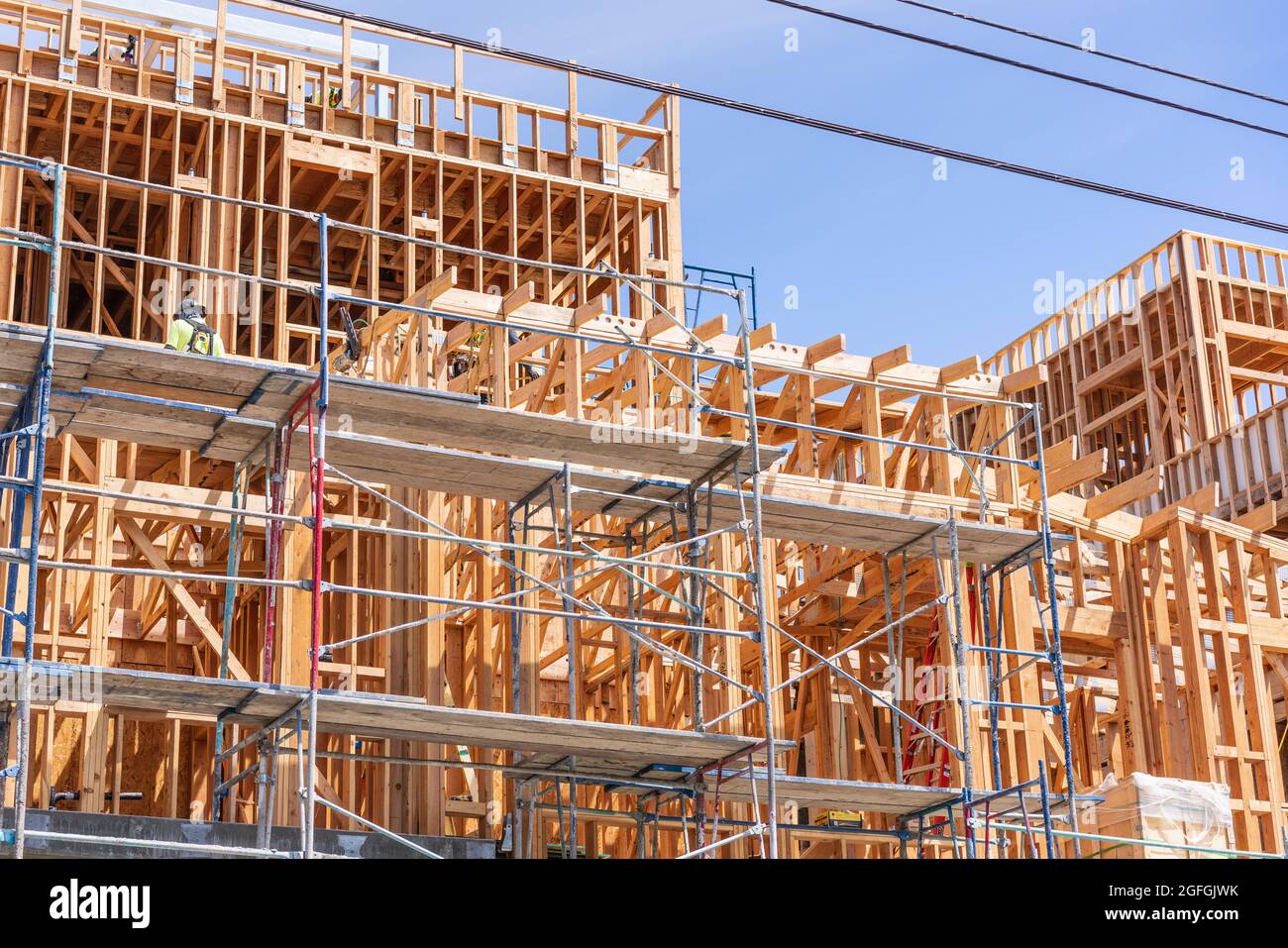 Exterior view of multifamily residential building under construction in ...
