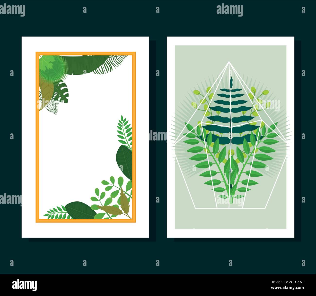 tropical leaves template designs set Stock Vector Image & Art - Alamy