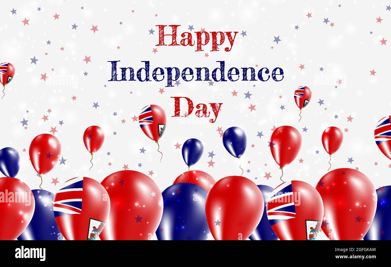 Bermuda Independence Day Patriotic Design. Balloons in Bermudian ...