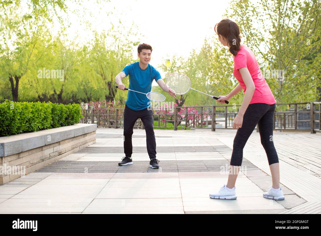 Couple playing badminton in badminton hi-res stock photography and ...
