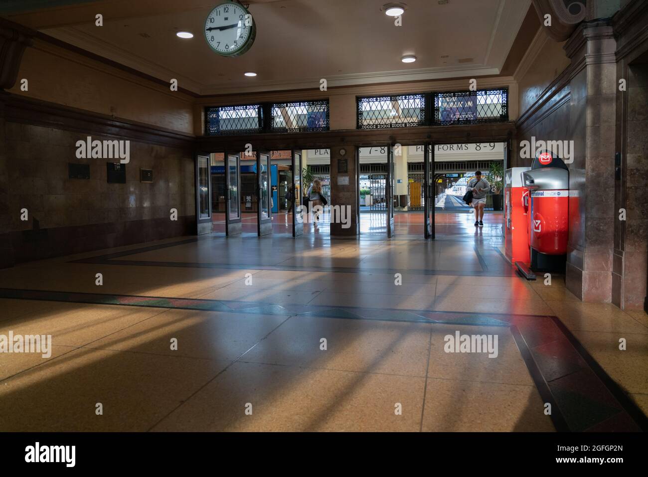Wellington New Zealand - July 31 2021; Train station long interior ...