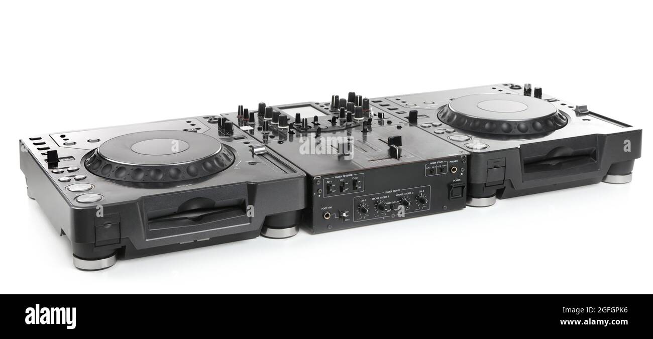 Dj mixer on white background Stock Photo - Alamy
