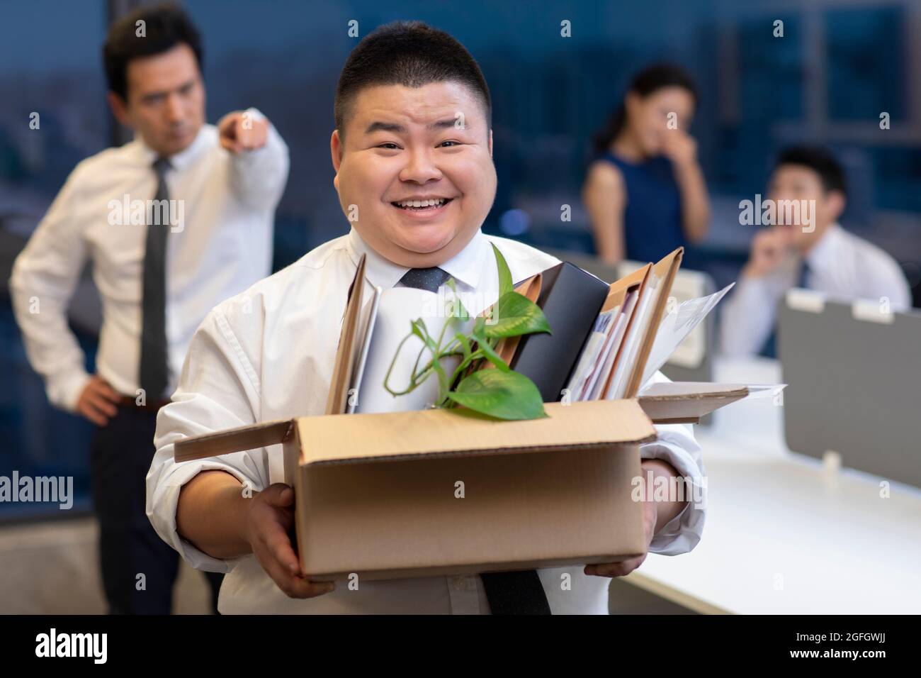 Bossy manager firing employee Stock Photo - Alamy
