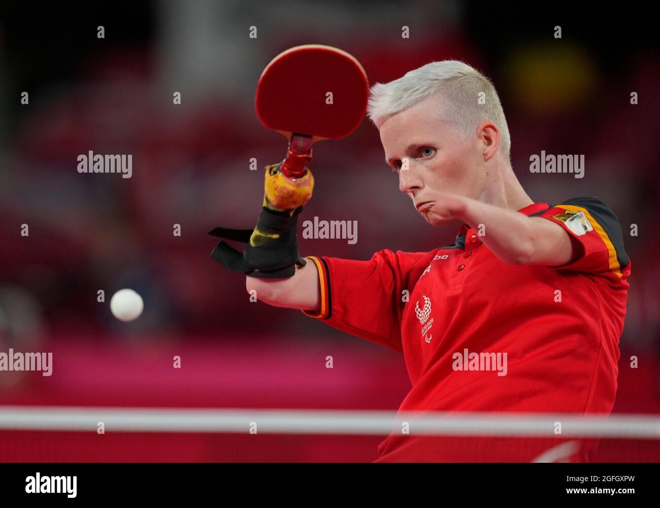 August 26, 2021:Stephanie Grebe from Germany during table tennis at the ...