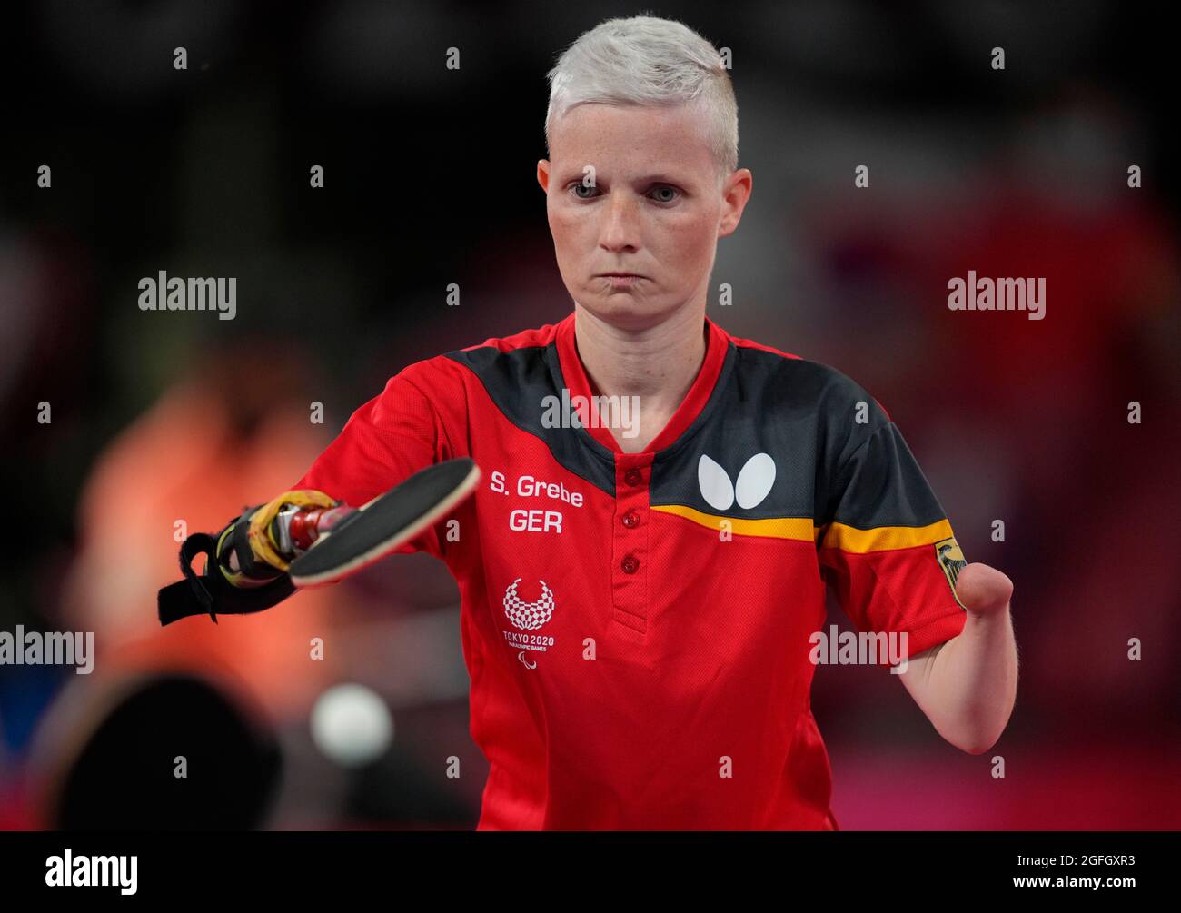 August 26, 2021:Stephanie Grebe from Germany during table tennis at the ...