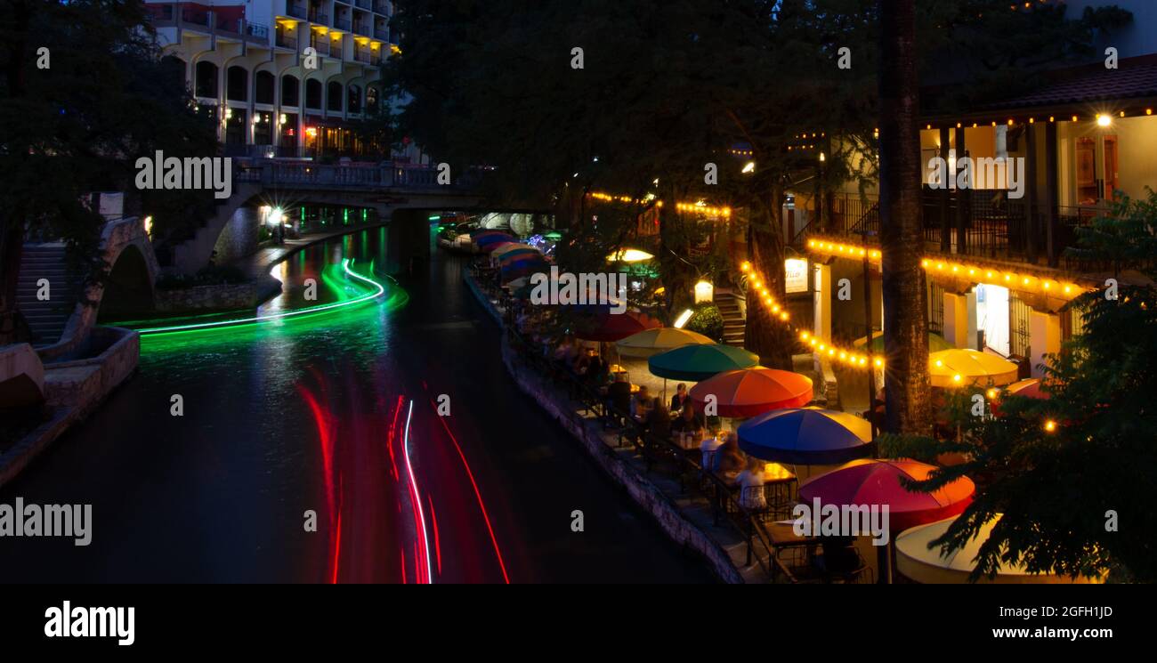 Night on the Riverwalk Stock Photo - Alamy