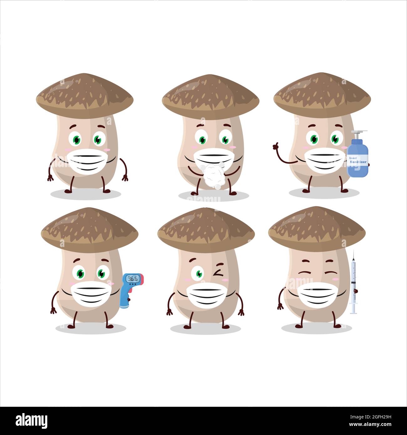 A picture of shiitake cartoon design style keep staying healthy during ...