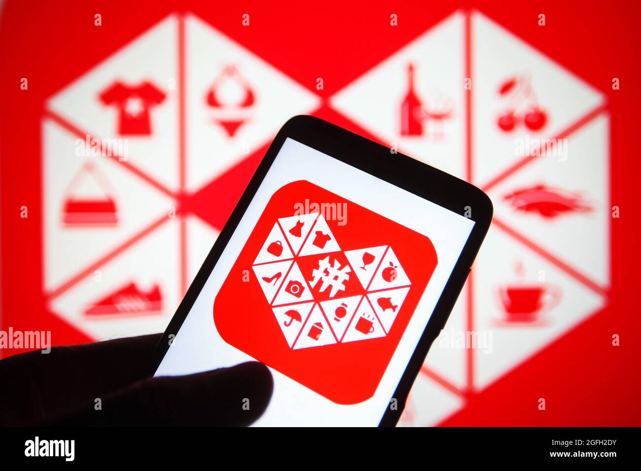 In this photo illustration a Pinduoduo logo is seen on a smartphone and ...