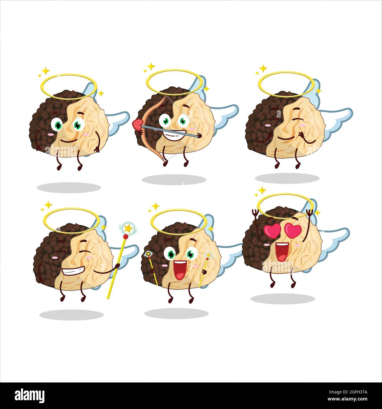 Truffle cartoon designs as a cute angel character. Vector illustration ...
