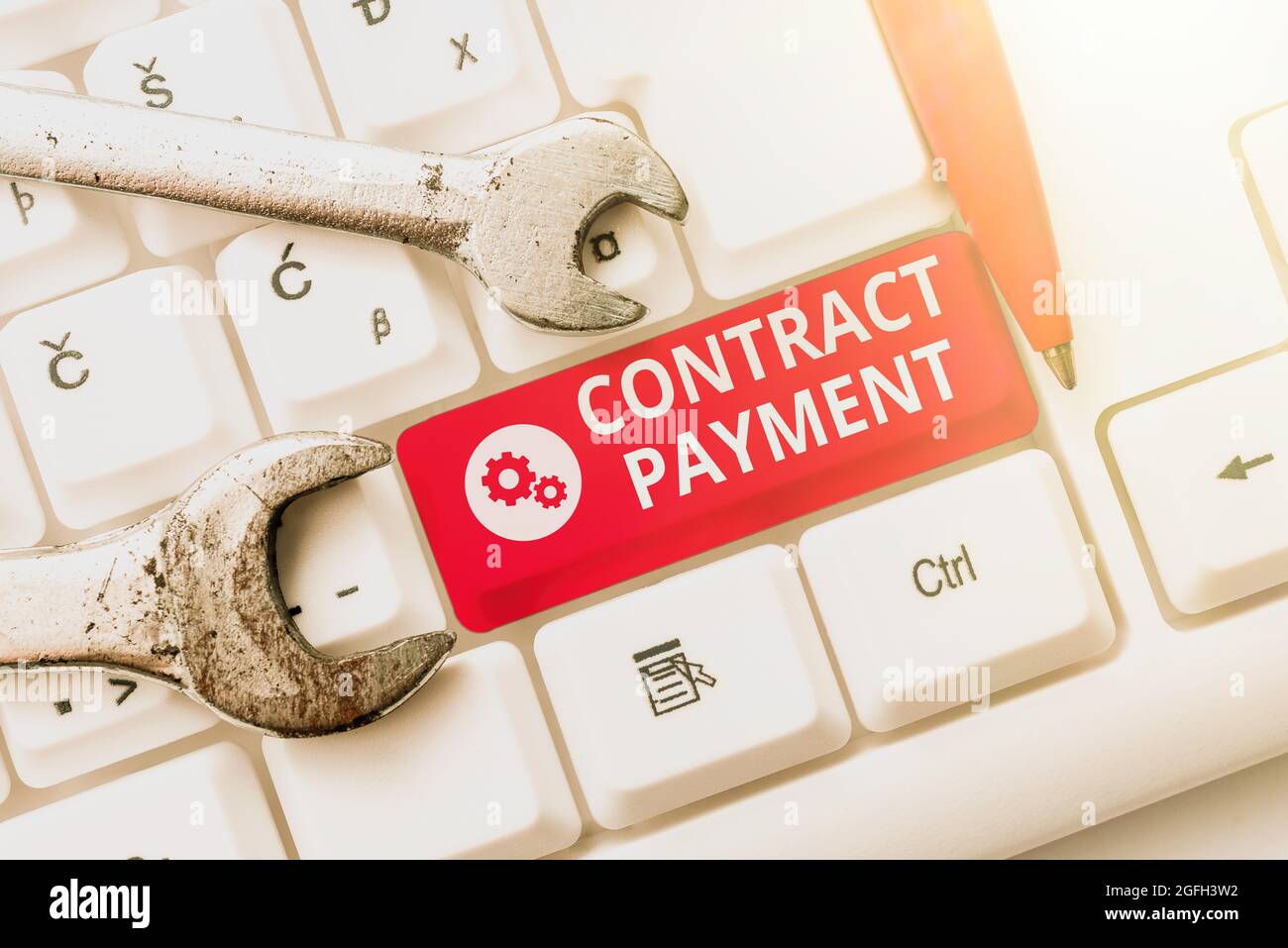 Text sign showing Contract Payment. Word Written on payments made by ...