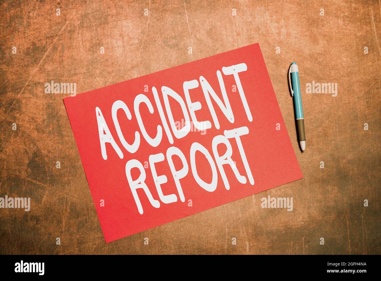 Hand writing sign Accident Report. Word for formal recording of the ...