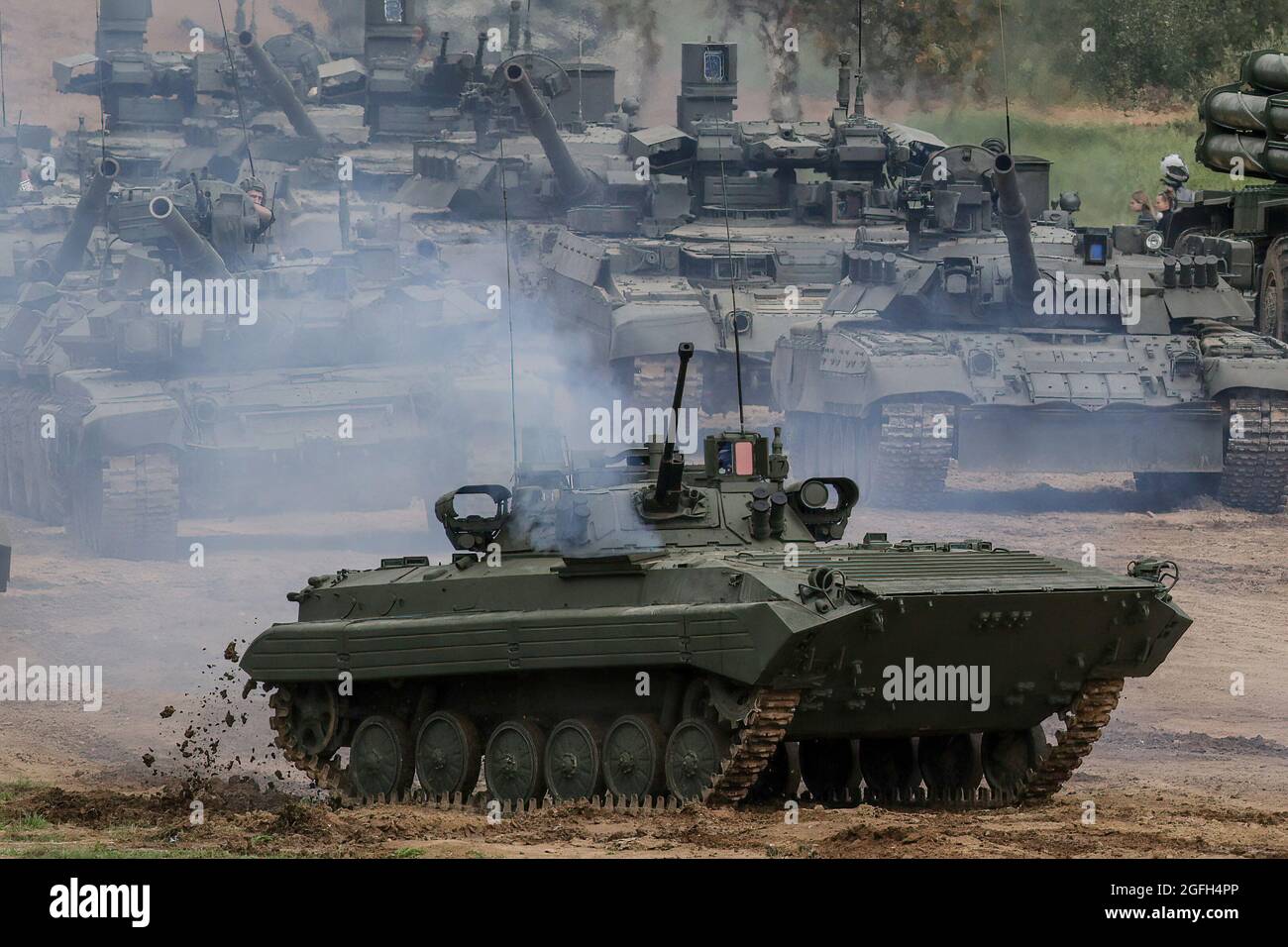 Moscow, Russia. 24th Aug, 2021. Russian Army BMP-2 amphibious infantry ...