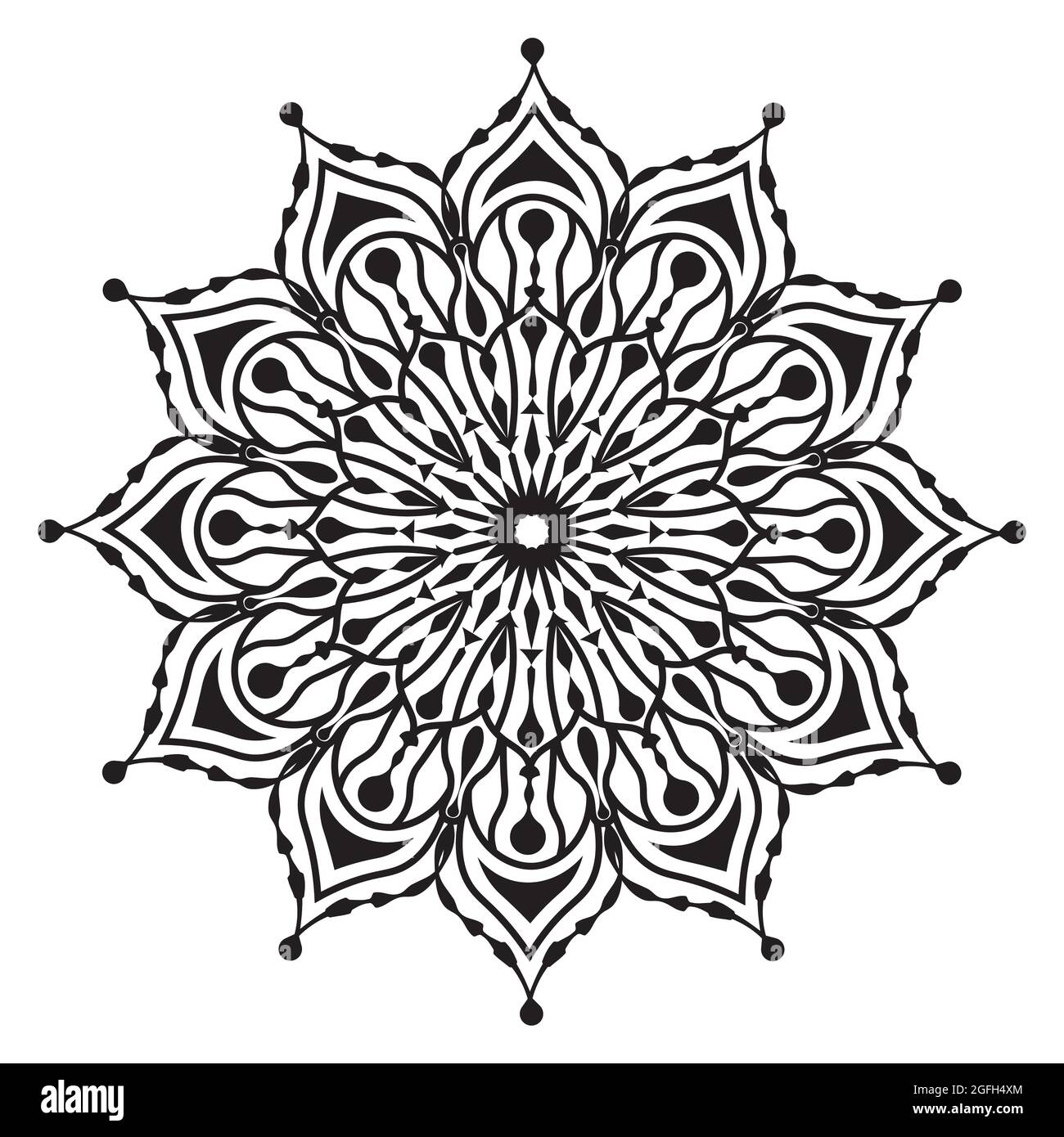 arabesque mandala design of silhouette floral decorative pattern ...