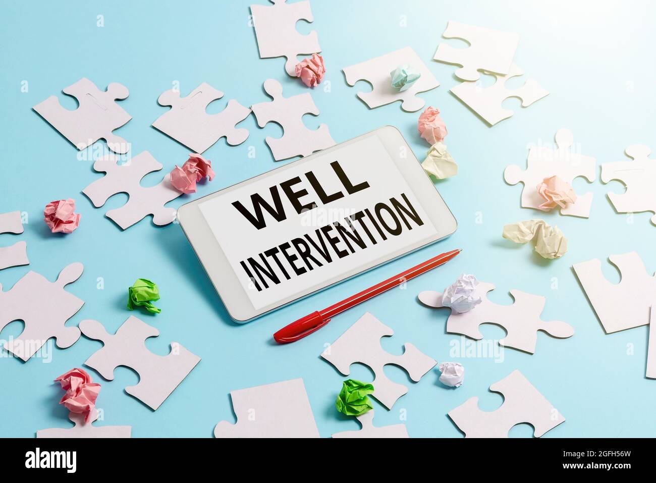 Conceptual caption Well Intervention. Word Written on work carried out ...