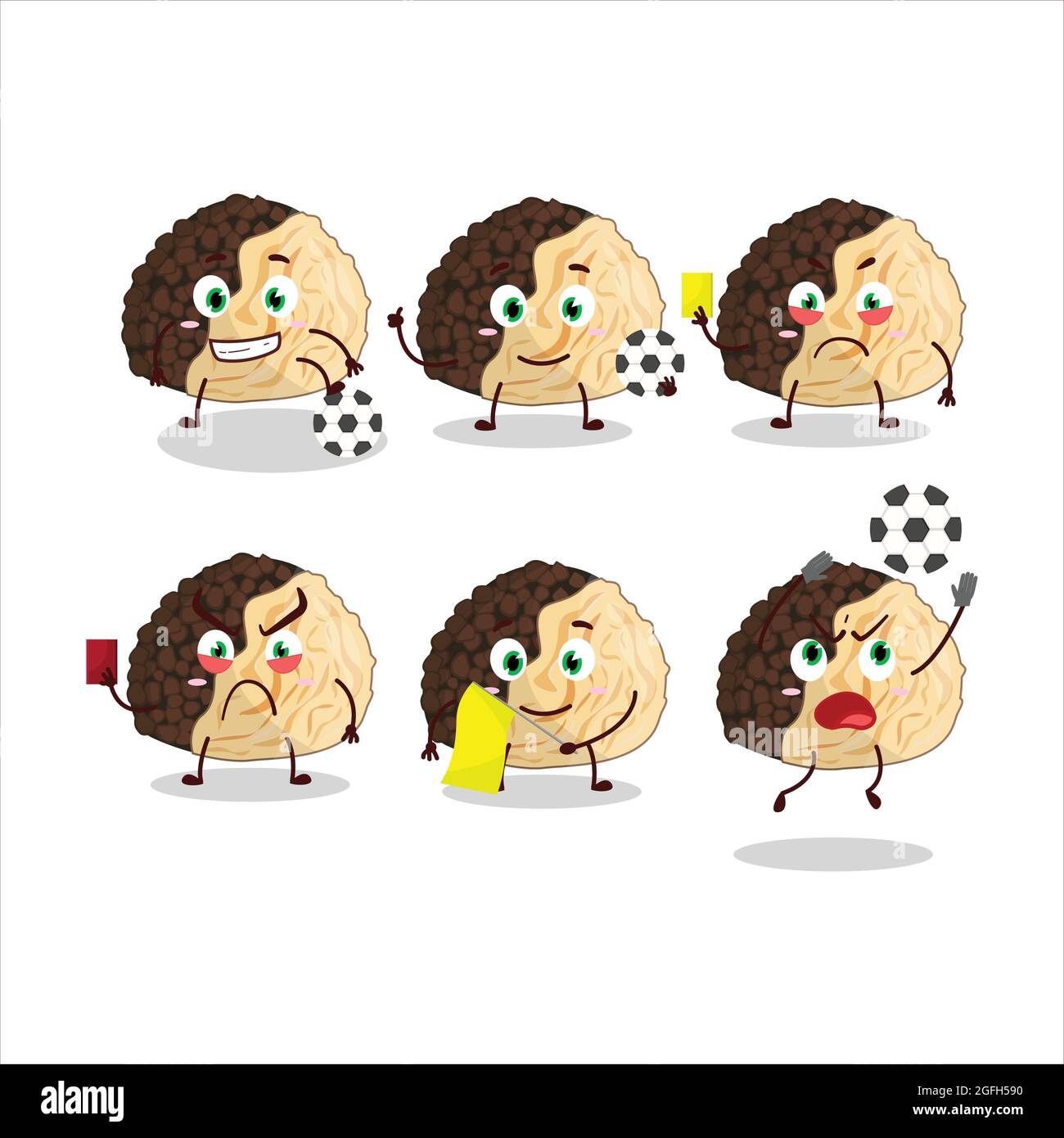 Truffle Cartoon In Character Working As A Football Referee Vector