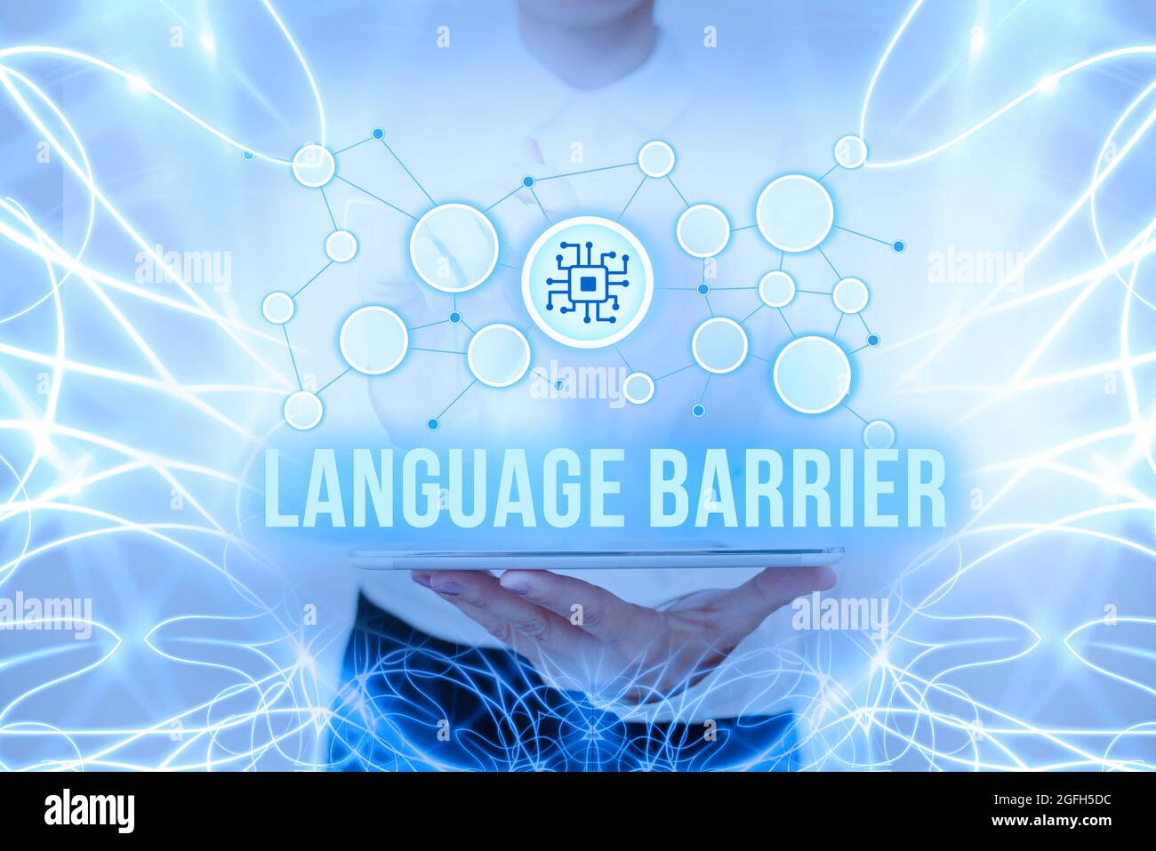 Text sign showing Language Barrier. Business approach difficulties in ...