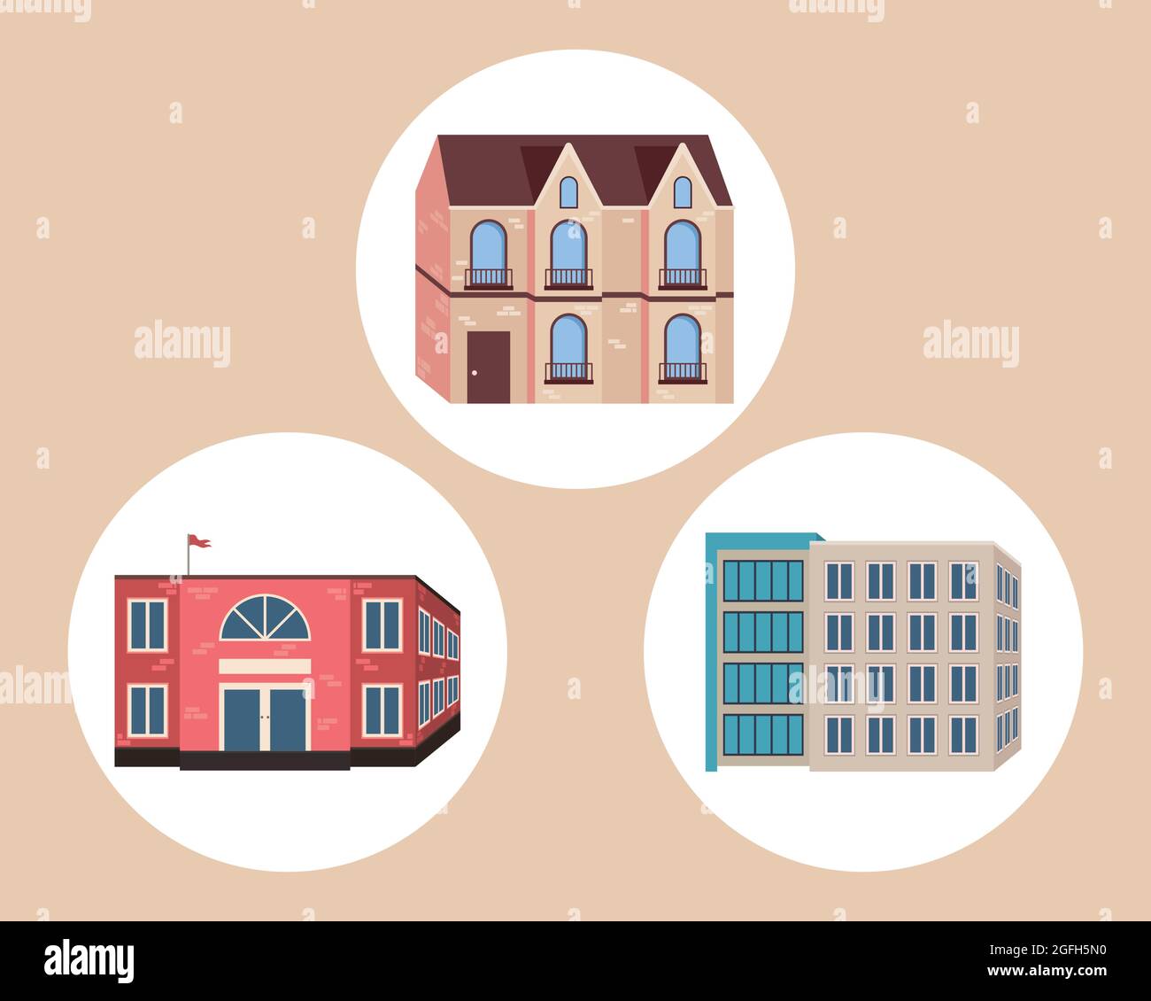 set of urban buildings icons Stock Vector Image & Art - Alamy