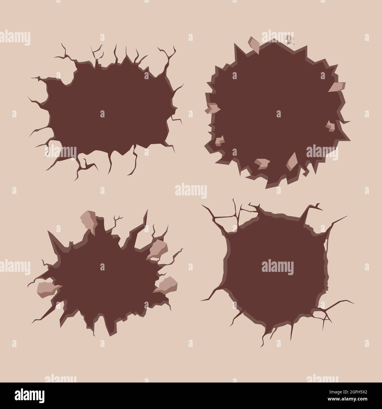 set icons of walls cracked Stock Vector Image & Art - Alamy